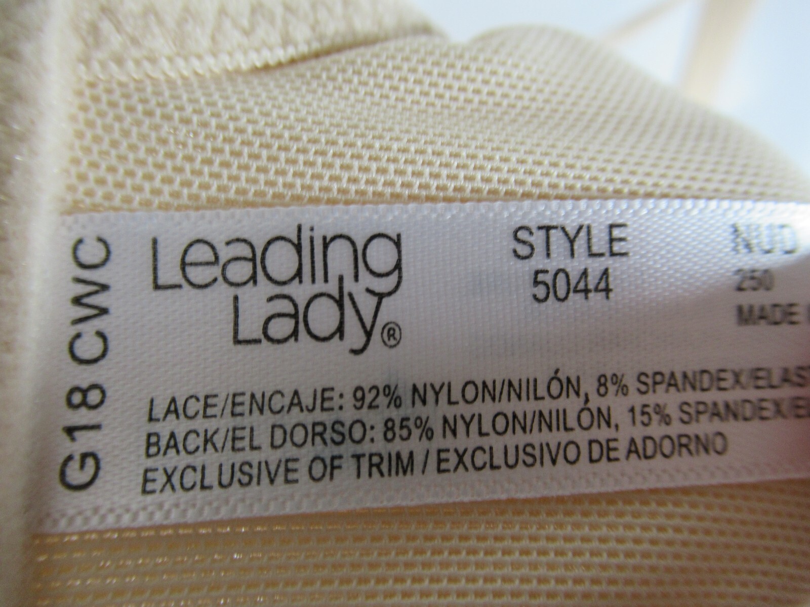 Leading Lady Ava Scalloped Lace Bra 40C Beige Underwi… - Gem