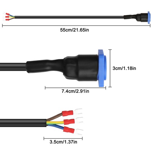 PowerCon Input Female Panel Mount to Y Spade Plug Cord 20A/250V 3 Pin ...