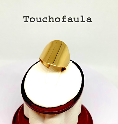 14K SOLID YELLOW GOLD HIGH POLISH LADIES WRAP AROUND SIGNET RING ...