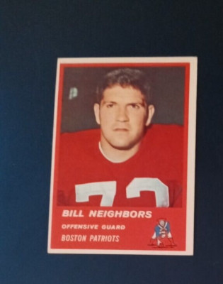 1963 Fleer Football Bill Neighbors #7 near mint (see scan) | eBay