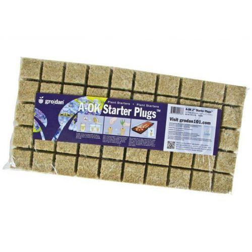 Grodan 2" x 2 inch 50 Sheet Rockwool Stonewool A-OK Starter Plugs ...
