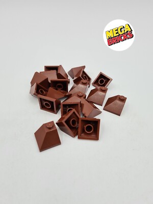 LEGO LOT 20 X CORNER BRICK 2X2 45° OUTSIDE REDDISH BROWN REF 3045 / ...