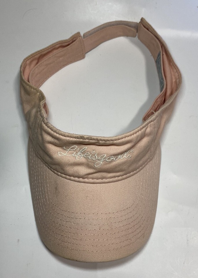 Life Is Good Visor Womens Pink Adjustable Sun Protection Embroidered ...
