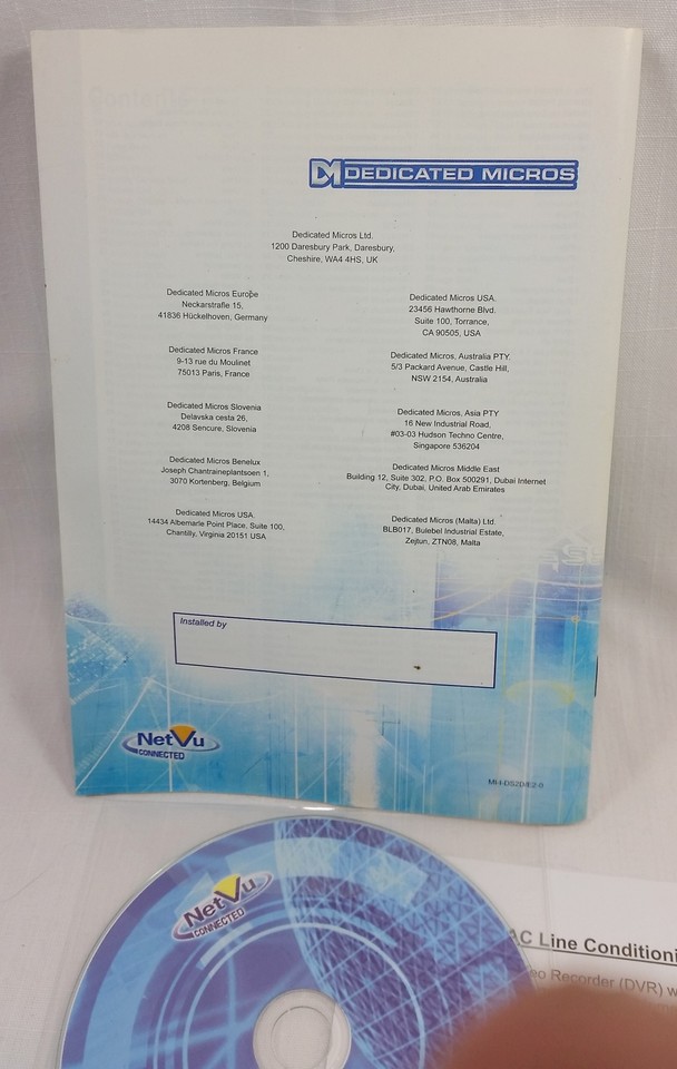 Dedicated Micros DS2 Setup Guide Manual Digital Sprite with CD | eBay