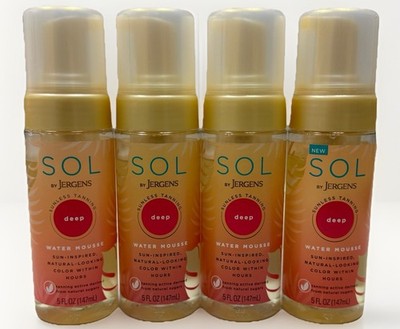 4 sol by jergens sunless tanning DEEP water mousse 5oz ea scuffed ...