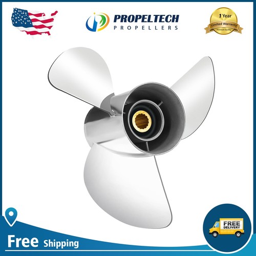 13" x 19" Stainless Steel Outboard Prop Fit Yamaha 50-130HP 15 Spline ...