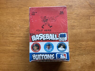 Baseball Buttons Fun Foods 36 PACKS Vintage MLB 1984 Factory Sealed Box ...