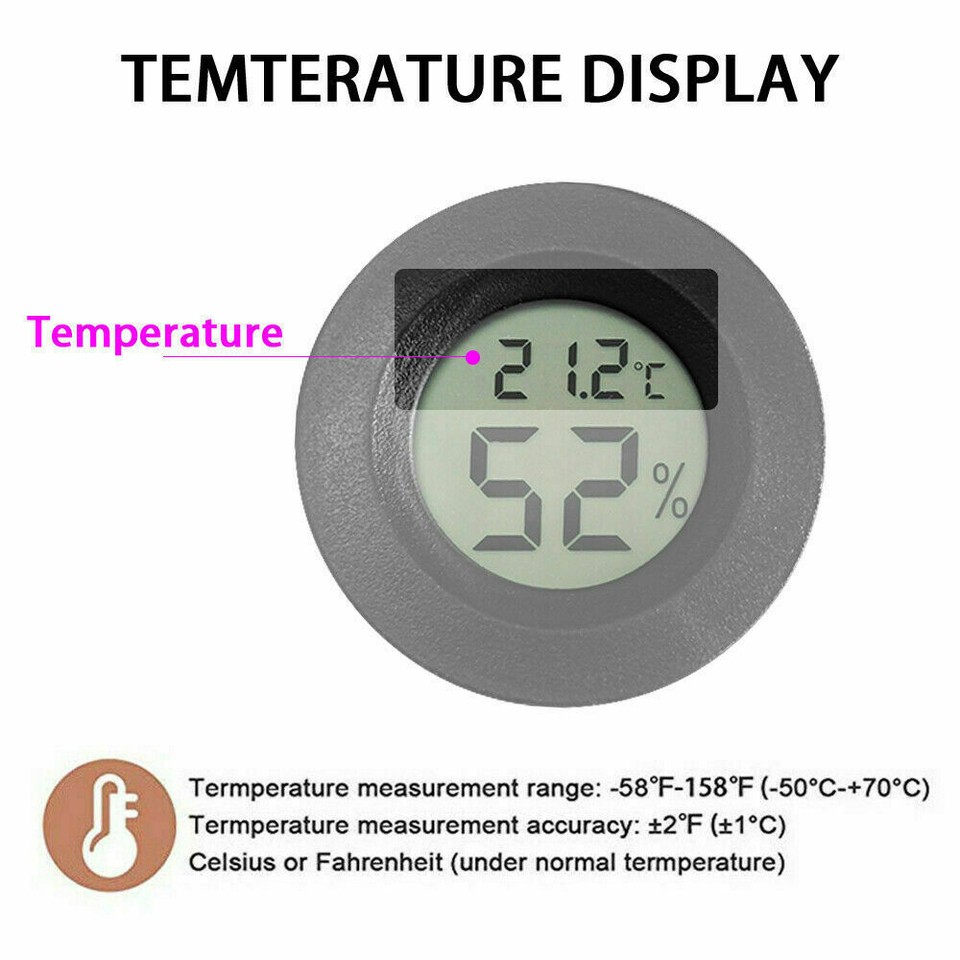5Pcs Mini Hygrometer Thermometer Fahrenheit or Celsius Meter Digital ...