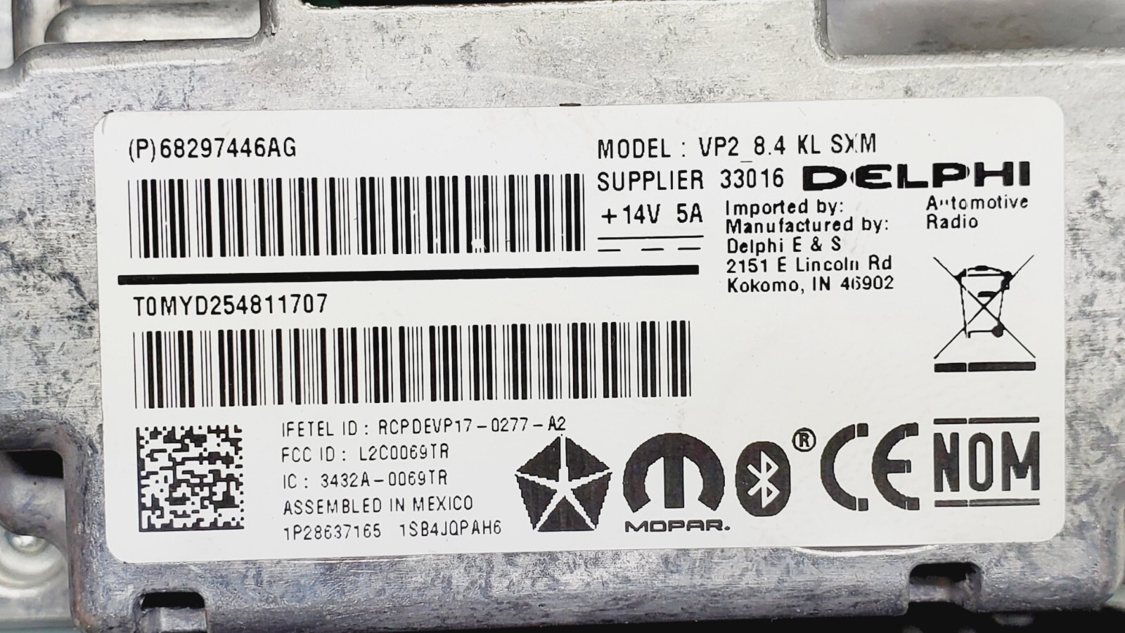 2014-2021 Jeep Cherokee UConnect VP2 8.4" Radio Display Screen ...