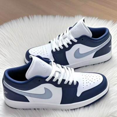Nike Air Jordan 1 Low "White/Blue" Men's Retro Sneakers-AJ1 Low OG ...