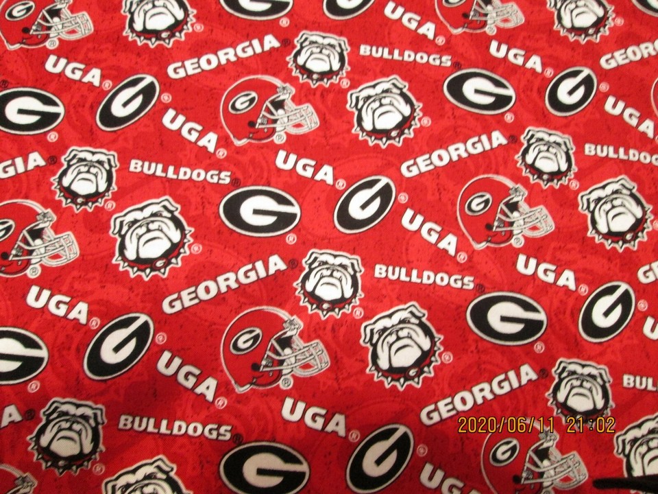 UNIVERSITY of GEORGIA " BULLDOGS " 1 YARD NEW SPORT DESIGN 100% COTTON ...