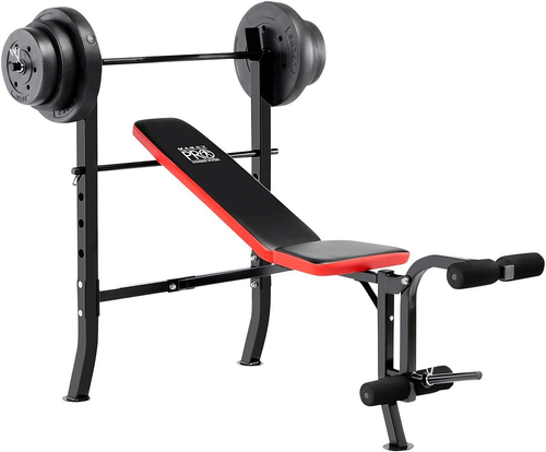 Standard Weight Bench with 80Lbs to 100 Lbs Vinyl-Coated Weight Set for ...