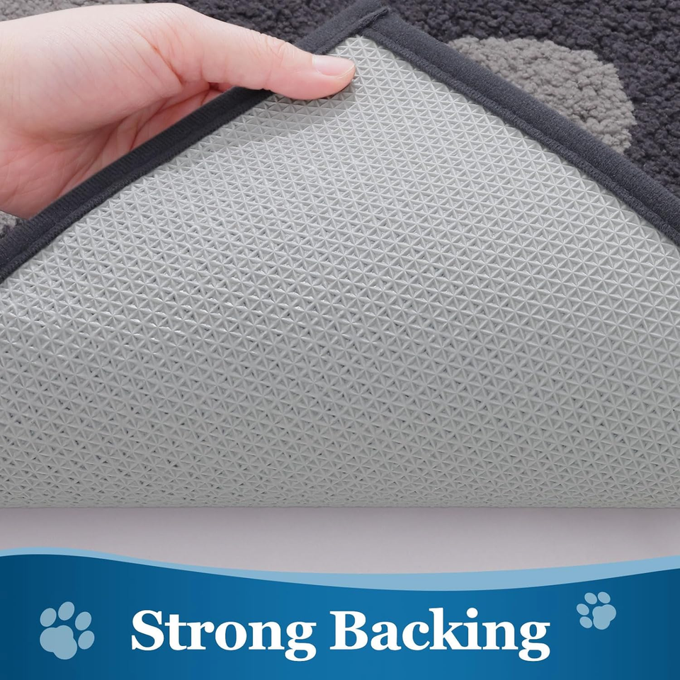 Dog Door Mat for Muddy Paws, Absorbent Dirt Trapper Washable Indoor ...