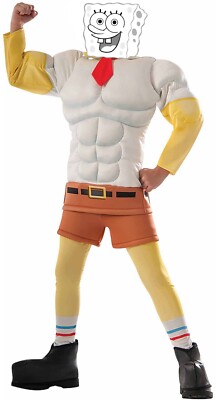 SpongeBob Muscle Chest Suit Child Halloween Costume | Cartoon Movie ...