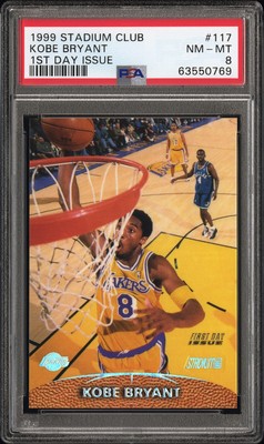1999-00 Topps Stadium Club Kobe Bryant #117 1ST Day Issue /150 PSA 8 ...