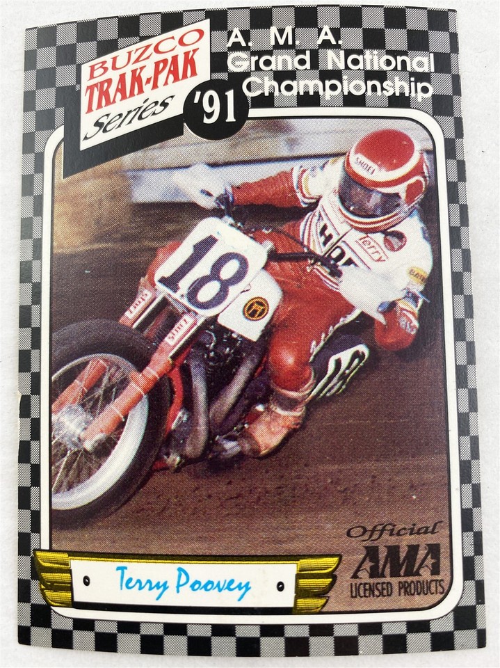 AMA FLAT/DIRT TRACK HONDA RS750 MOTORCYCLE RACER #18 TERRY POOVEY ...