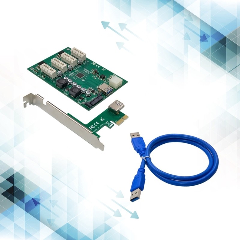 PCIe x1 USB3.0 to 4 PCI Express 1X Slots Riser Card ST411 ASM1184 | eBay UK