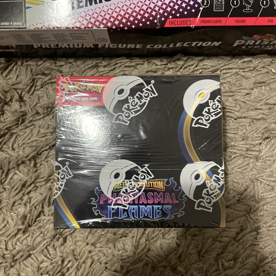 Pokemon TCG Phantasmal Flames Booster Box And Premium Figure Bundle ...
