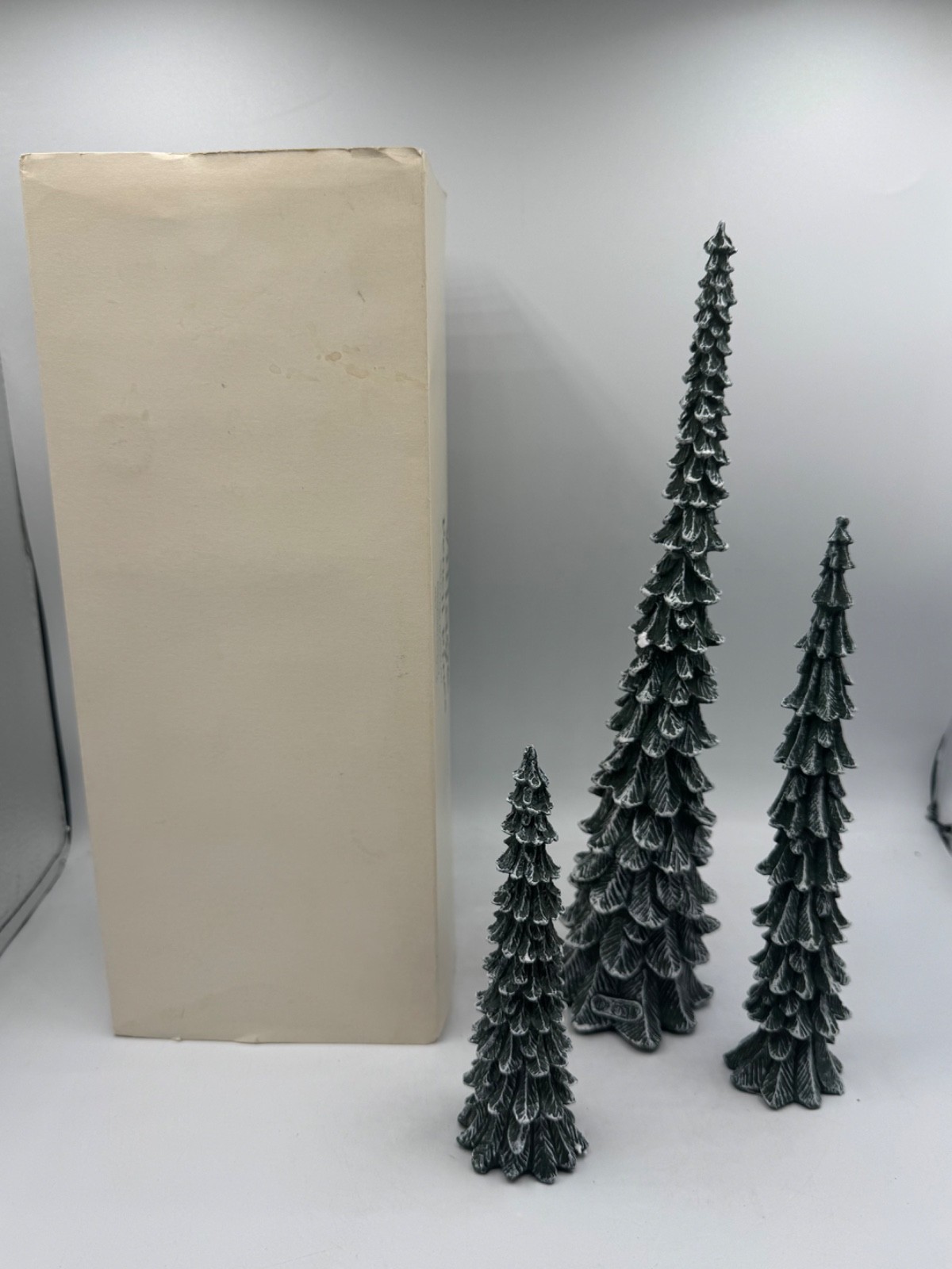 Dept 56 Cold Cast Porcelain Pencil Pines Trees Set of 3 Village ...