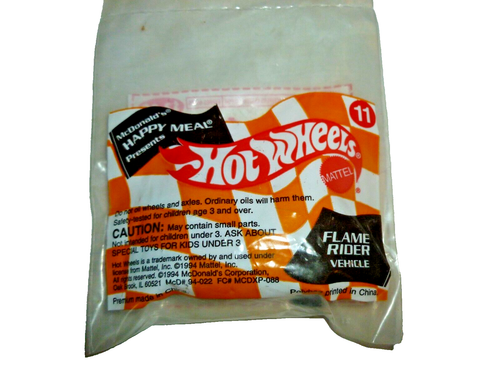 1994 McDonald’s Hot Wheels #11 FLAME RIDER Car New Sealed MIP Happy ...