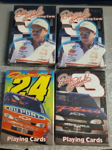 3 Dale Earnhardt Sr and 1 Jeff Gordan Bicycle Playing Cards Sealed NIB ...