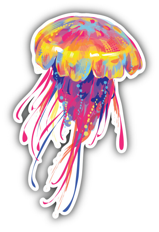 Colorful Jellyfish Car Bumper Sticker Decal | eBay