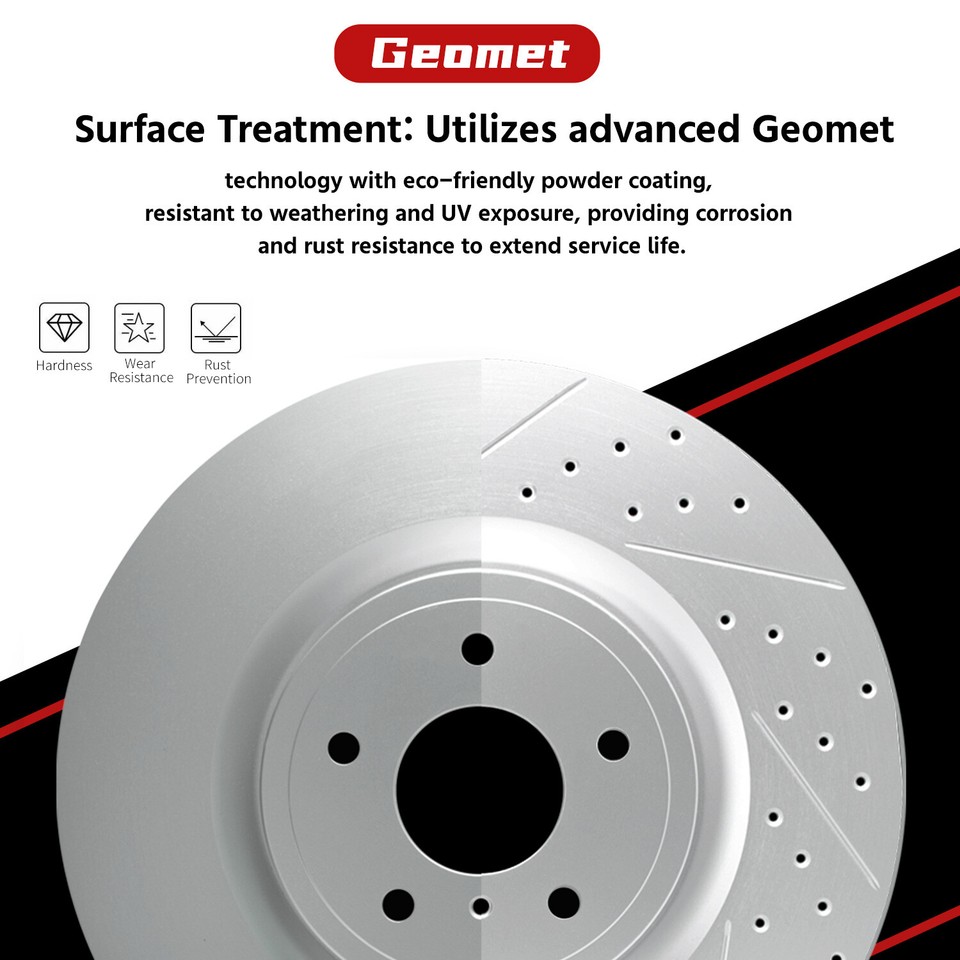 380mm Front Drilled Brake Rotors + Pads for Dodge Durango Jeep Grand ...