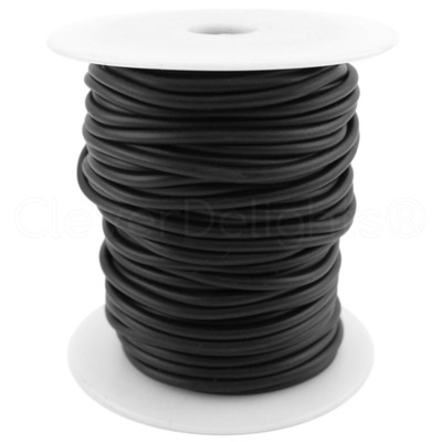 Solid Rubber Cord - 3mm (3/32") - Black - 10 25 50 Yards - Craft ...