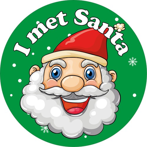 144 x I met Santa Stickers, Christmas xmas labels For Grotto Helpers ...