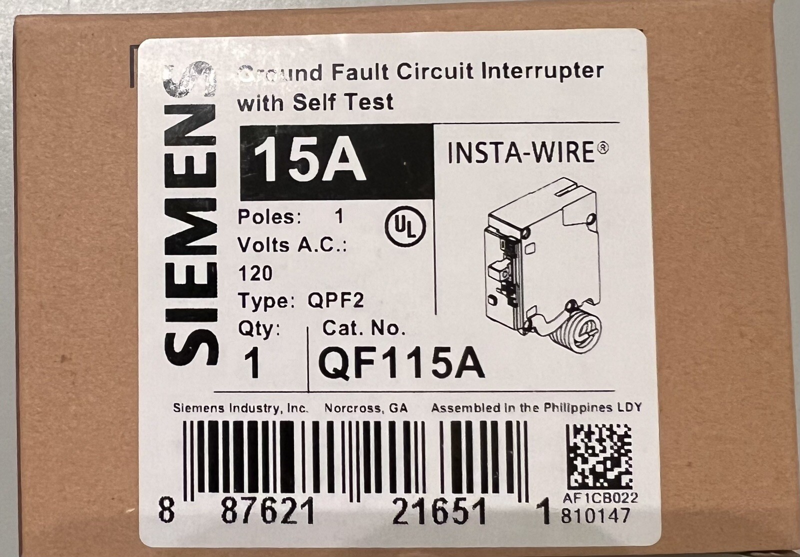 Siemens QF115A 15A Circuit Breaker for sale online | eBay