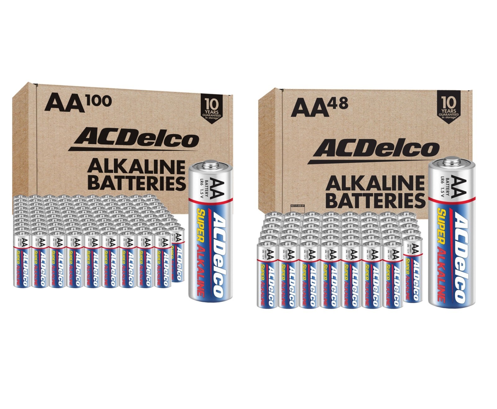ACDelco AA Batteries Pack 10/20/48/60/100 1.5V Alkaline Battery Set or ...