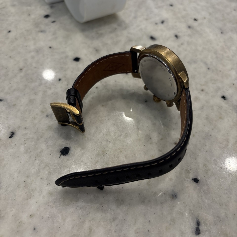 Fossil Rhett Watch BQ2099 Chronograph Date 42mm Case Brown Leather Band ...