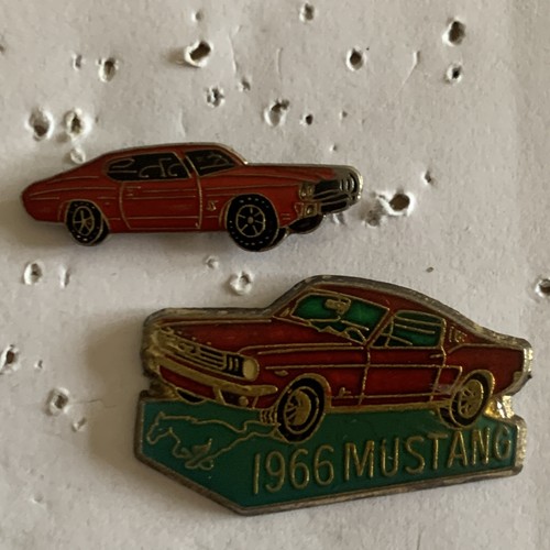 Job lot of 2 Ford Mustang (d) car advertising metal lapel pins | eBay UK