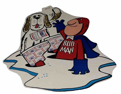 Vintage BUDMAN Budweiser Beer St. Bernard Sticker Decal New Bud Man Dog ...