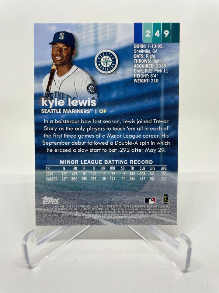 2020 Topps Stadium Club Kyle Lewis Rookie RC - Seattle Mariners, #249 ...