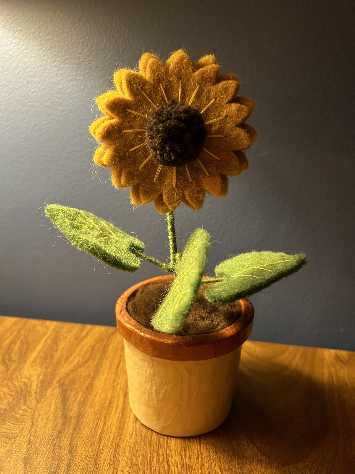 Felted Wool Potted Sunflower DZI Handmade Fair Trade Nepal | eBay