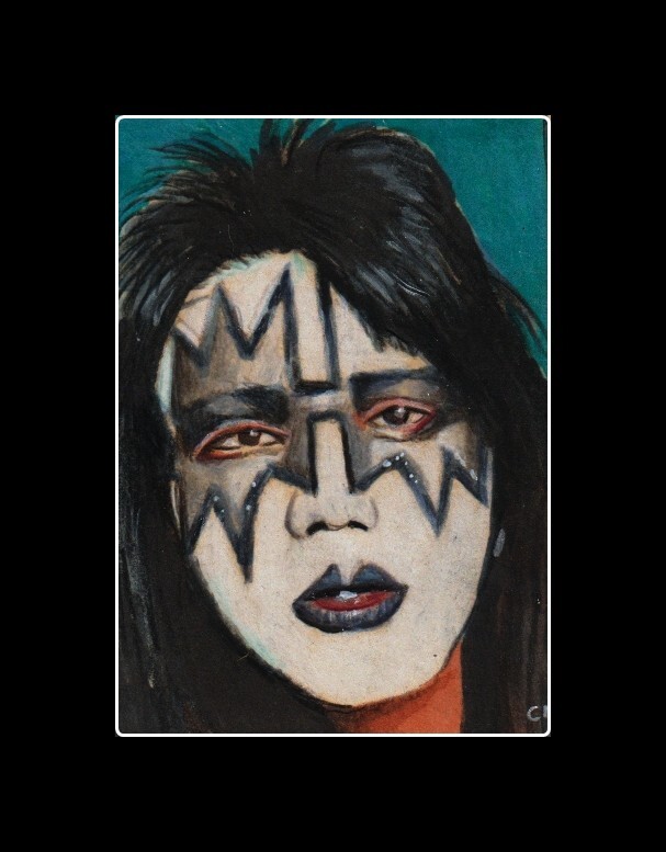 Nadia Carre Ace frehley KISS 2024 ACEO Artist CARD original drawing ...