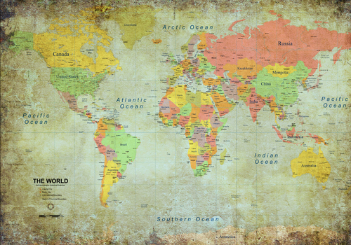 World Map Atlas,Geography,Political Poster Print A0-A1-A2-A3-A4-A5-A6 ...