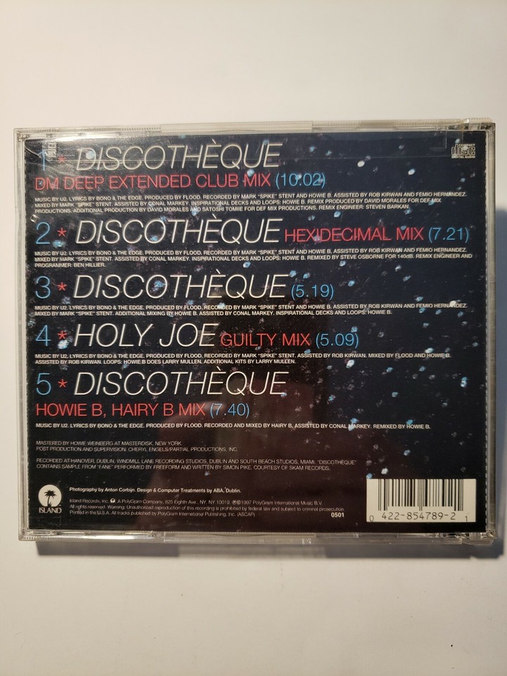 Discothèque [Maxi Single] by U2 (CD, Feb-1997, Island (Label ...