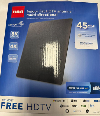 RCA Indoor Flat HDTV Antenna Multi Directional - Black | eBay