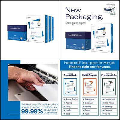 Hammermill Paper Sheets 8.5x11-3 Ream Printer White 1,500 Sheets)92 ...
