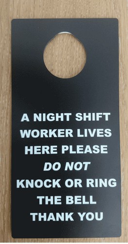 NIGHT SHIFT WORKER DO NOT DISTURB KEEP QUIET SLEEPING DOOR SIGN ...