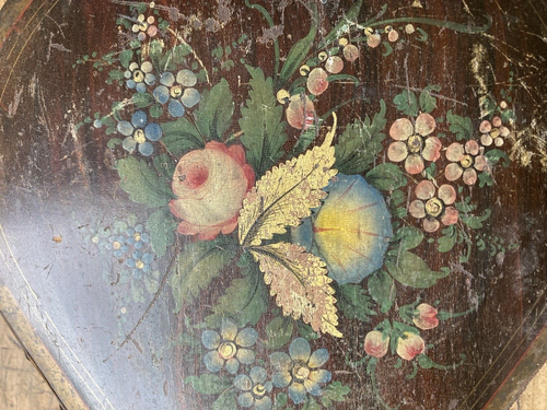 Antique beautifully painted primitive Bellows with old leather and ...