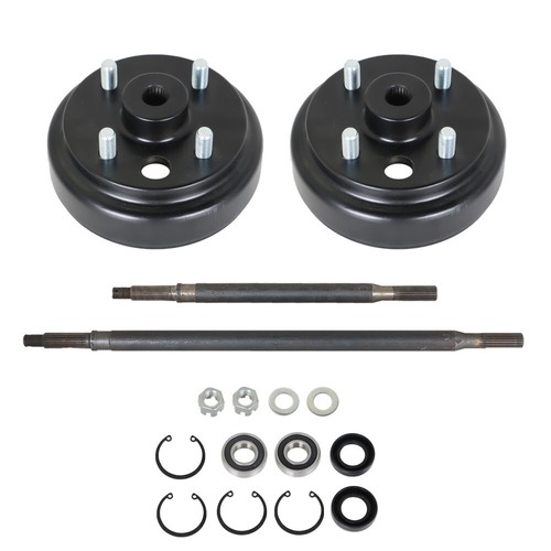 For EZGO Rear Axle&Brake Hub Drum Assembly Kit Elec Gas 2 cycle 1982 ...
