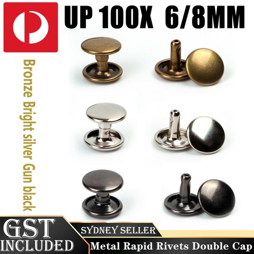 Metal Rapid Rivets Double Cap Round Rivet Studs 8mm, 10mm with Short ...