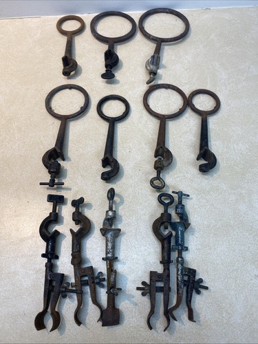 LOT Lab Stand Components Clamps Steel Ring Iron Chem Vintage Test Tube ...