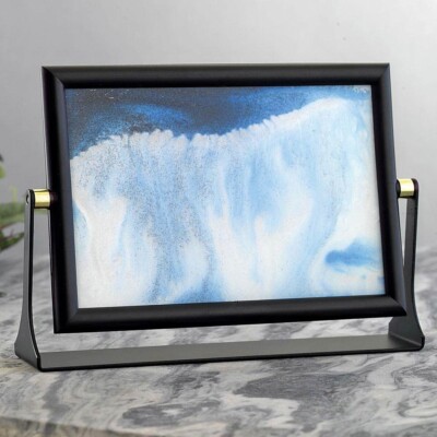 Sandscape Sculpture Blue Sand Waves Rotating Frame Moving Art | eBay