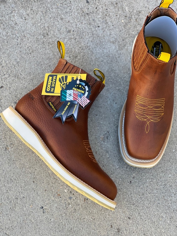 MEN'S WORK BOTINES PATRON GENUINE LEATHER OCRE POLYURETHANE ANKLE BOOTS ...