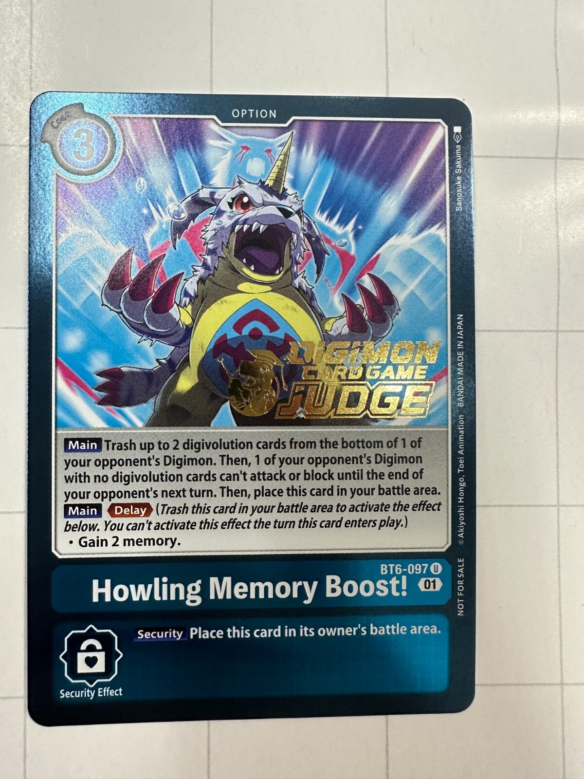 Digimon TCG Howling Memory Boost! BT6-097 Judge Pack 3 Judge Promo Near ...
