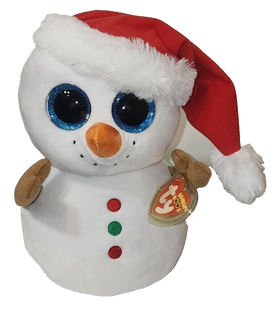 Ty Beanie Boos - SCOOP the Snowman Medium 9" NEW MWMTs Plush Stuffed ...